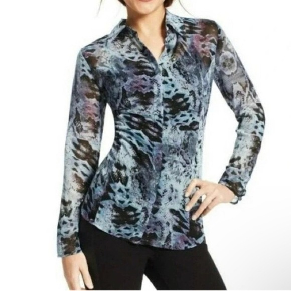 CAbi | Tops | Cabi Python Snakeskin Sheer Blouse 69 | Poshmark